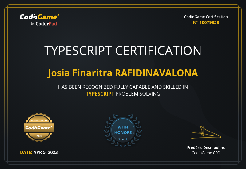 CodinGame Certification