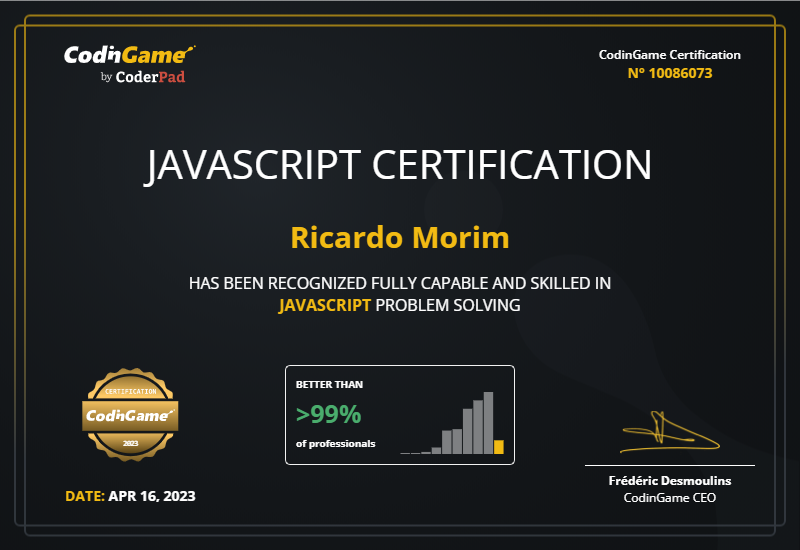 CodinGame Certification