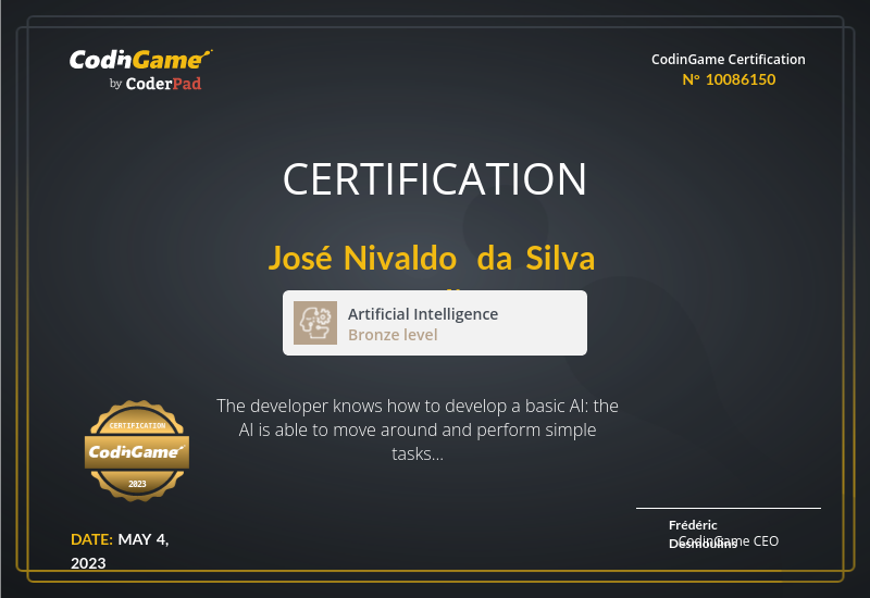 CodinGame Certification
