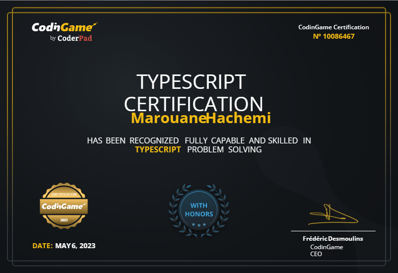 CodinGame Certification