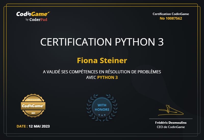 CodinGame Certification