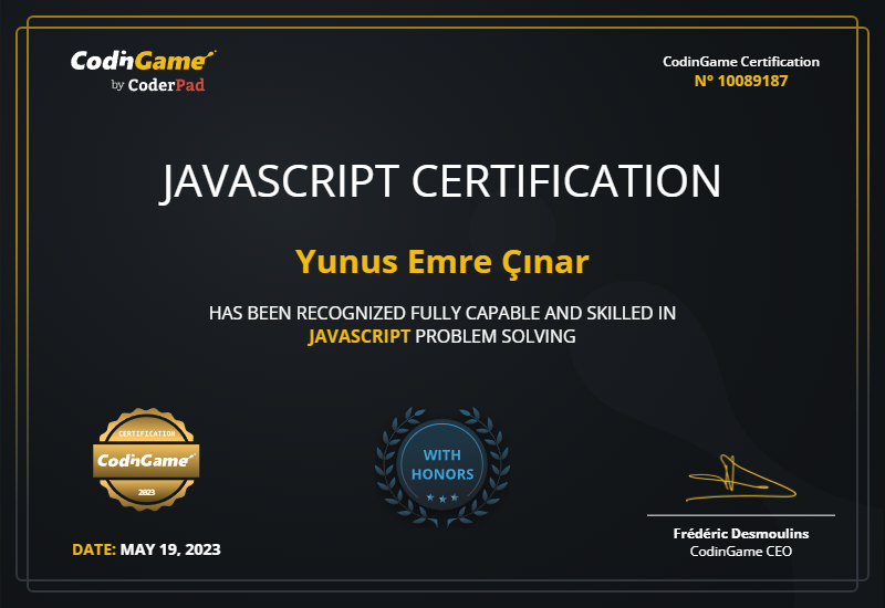 CodinGame Certification