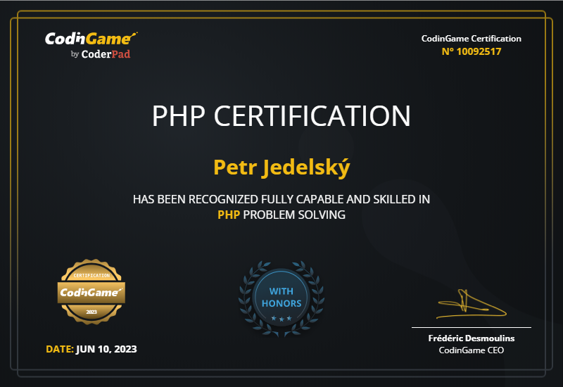 CodinGame Certification