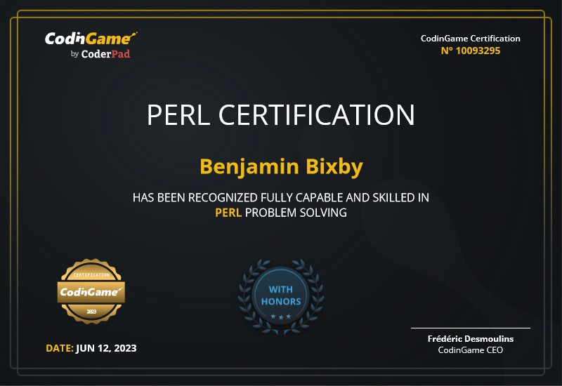 CodinGame Certification