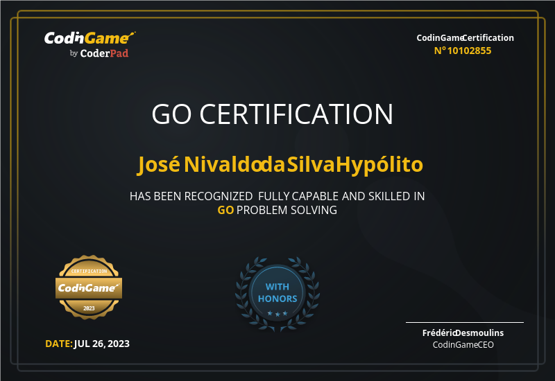 CodinGame Certification
