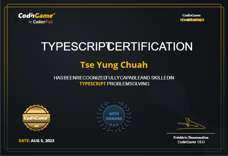 CodinGame Certification