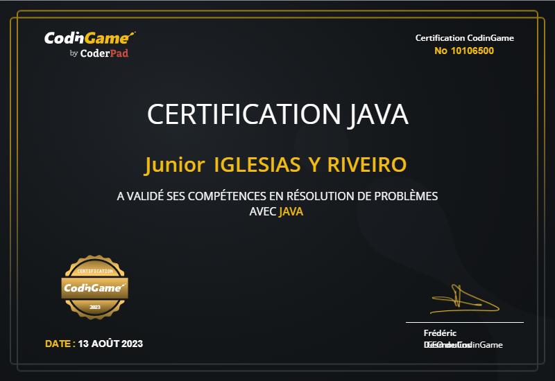CodinGame Certification