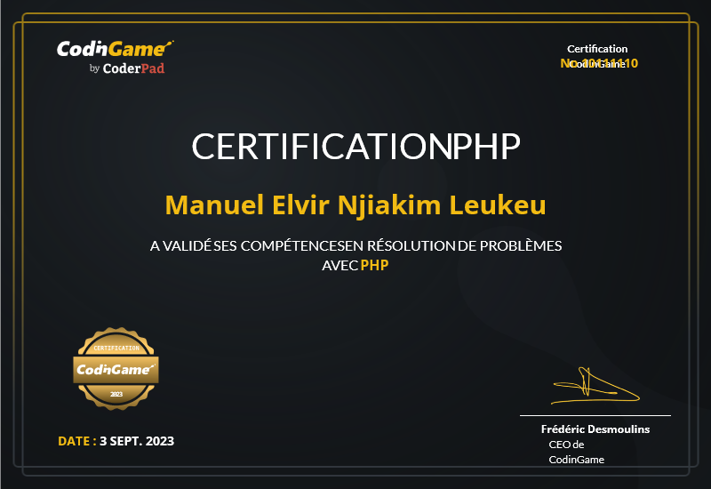 CodinGame Certification