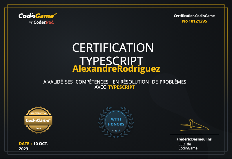 CodinGame Certification