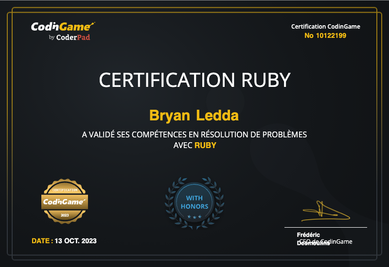 CodinGame Certification
