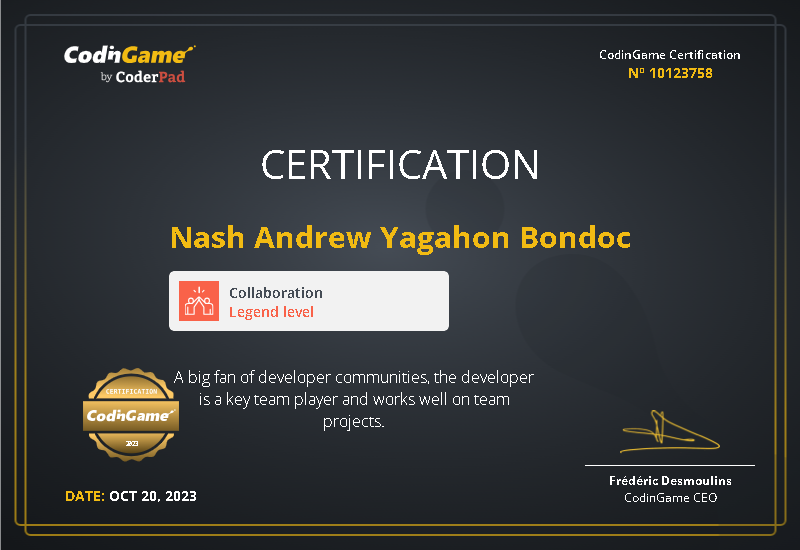 CodinGame Certification