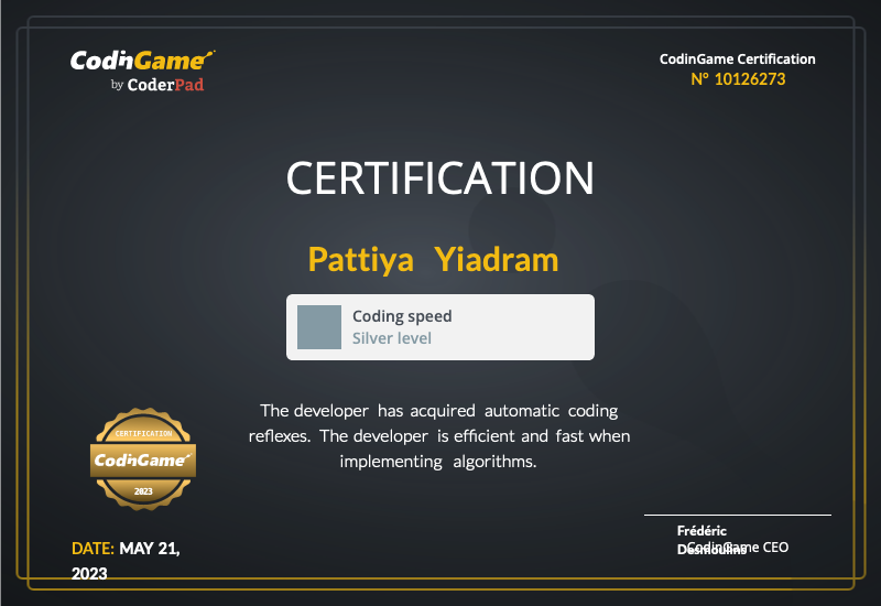 CodinGame Certification