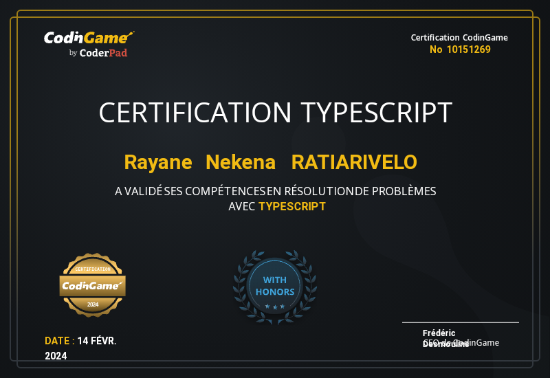 CodinGame Certification