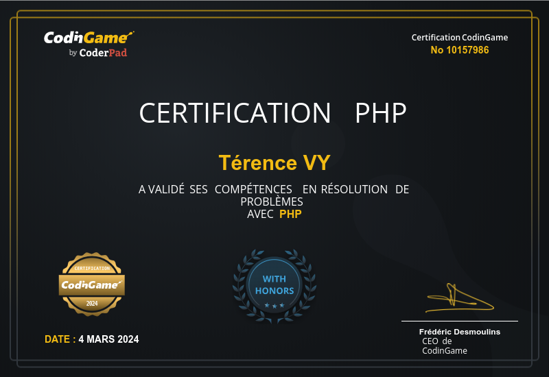 CodinGame Certification