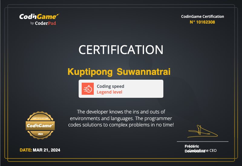 CodinGame Certification