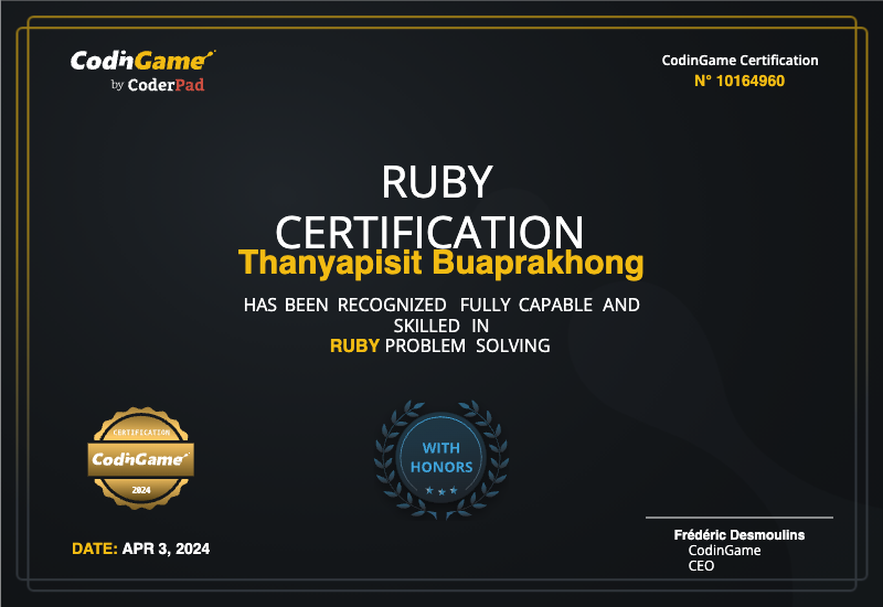 CodinGame Certification