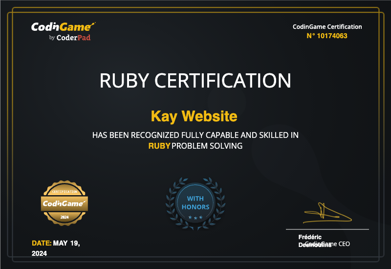 CodinGame Certification