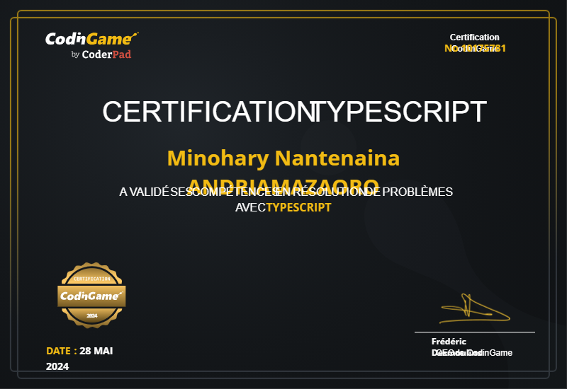 CodinGame Certification