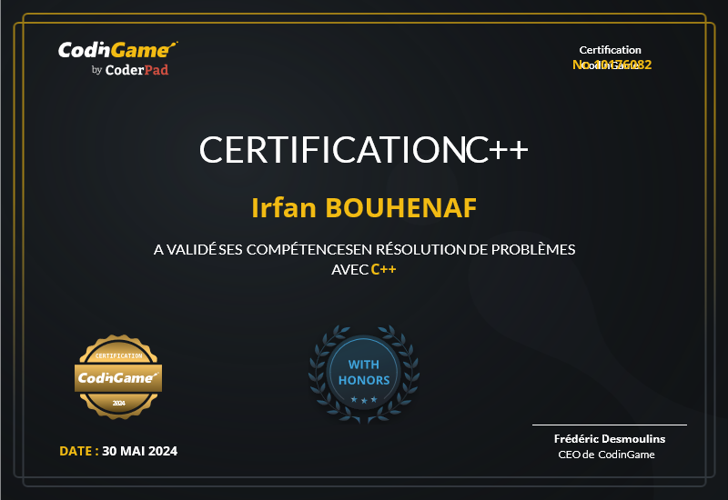 CodinGame Certification