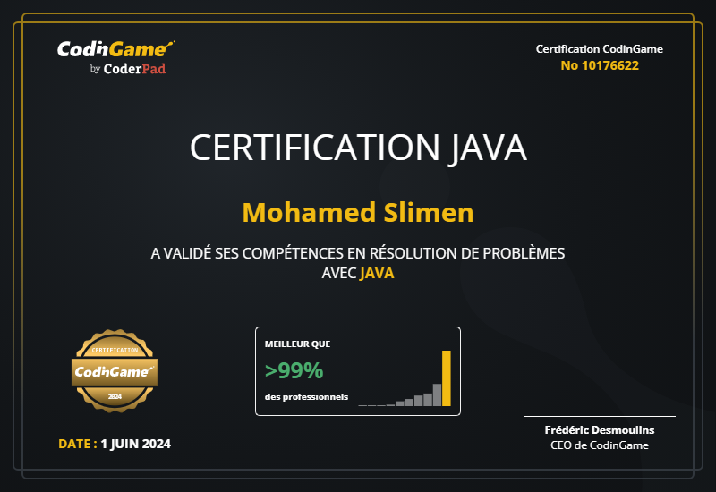 CodinGame Certification