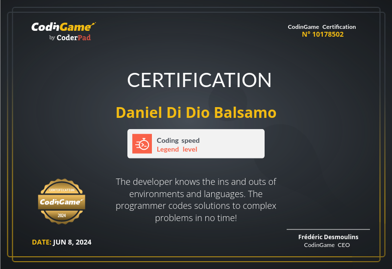 CodinGame Certification