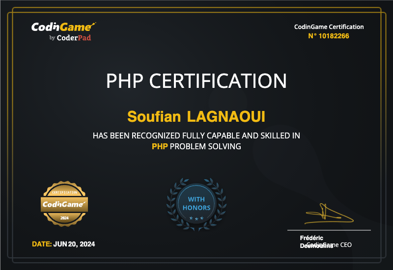 CodinGame Certification