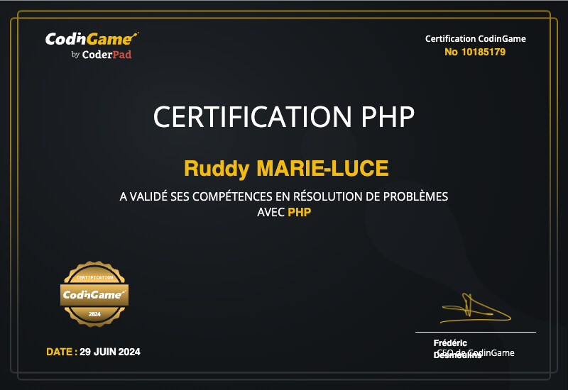 CodinGame Certification
