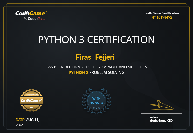 CodinGame Certification