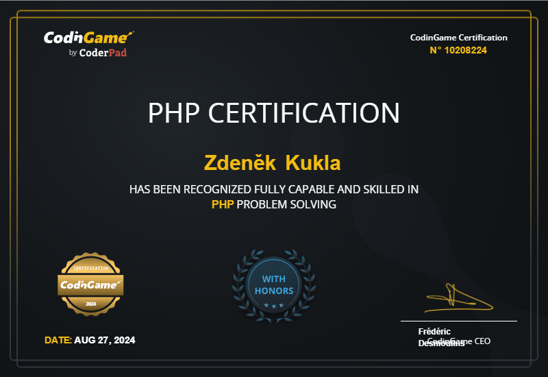 CodinGame Certification