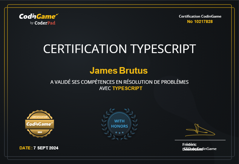 CodinGame Certification
