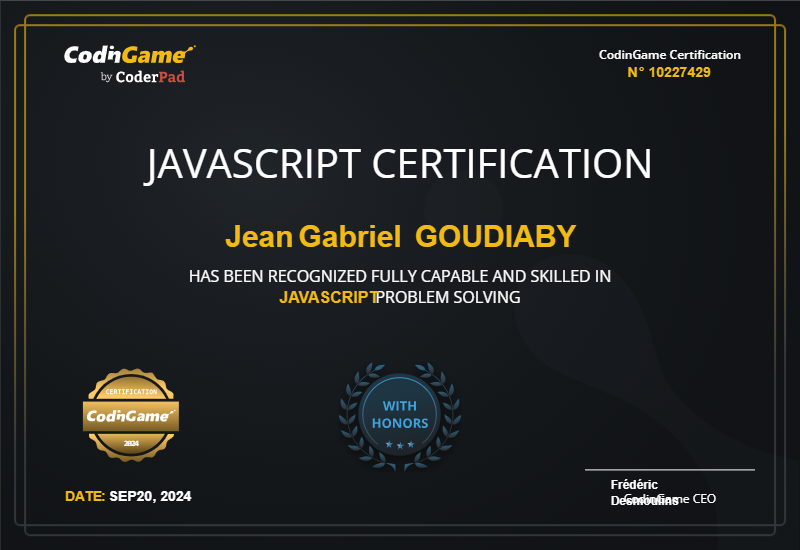 CodinGame Certification