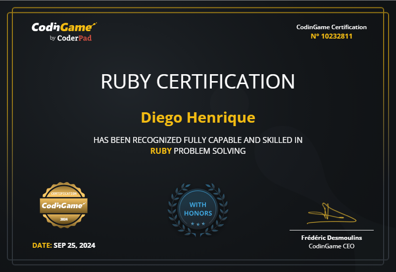 CodinGame Certification
