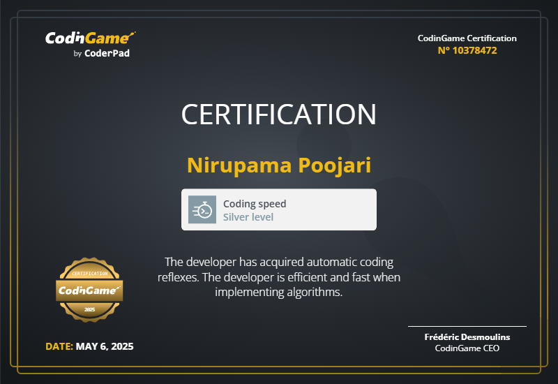 CodinGame Certification