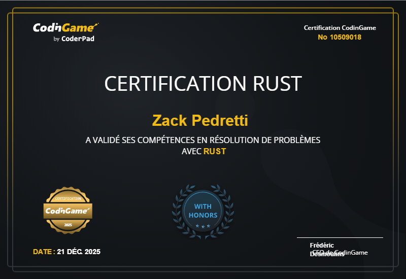 CodinGame Certification