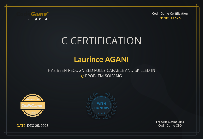 CodinGame Certification