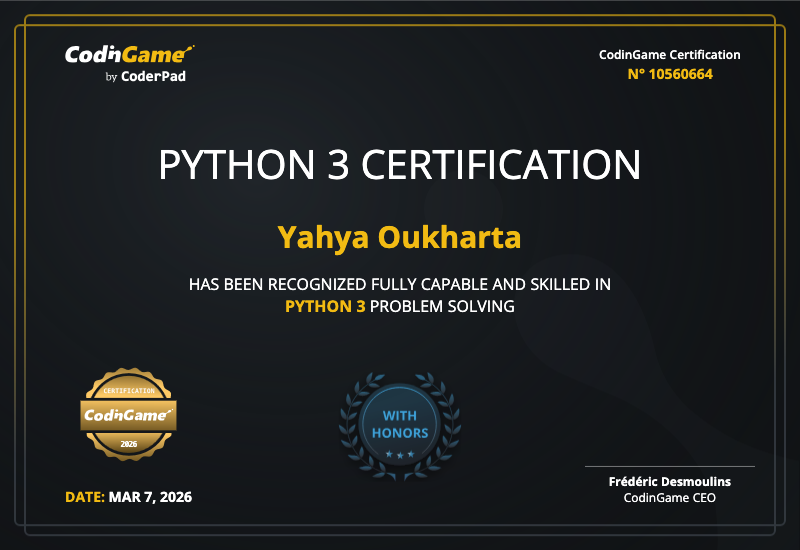 CodinGame Certification