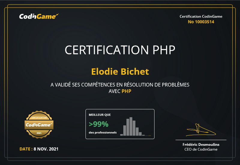 CodinGame Certification