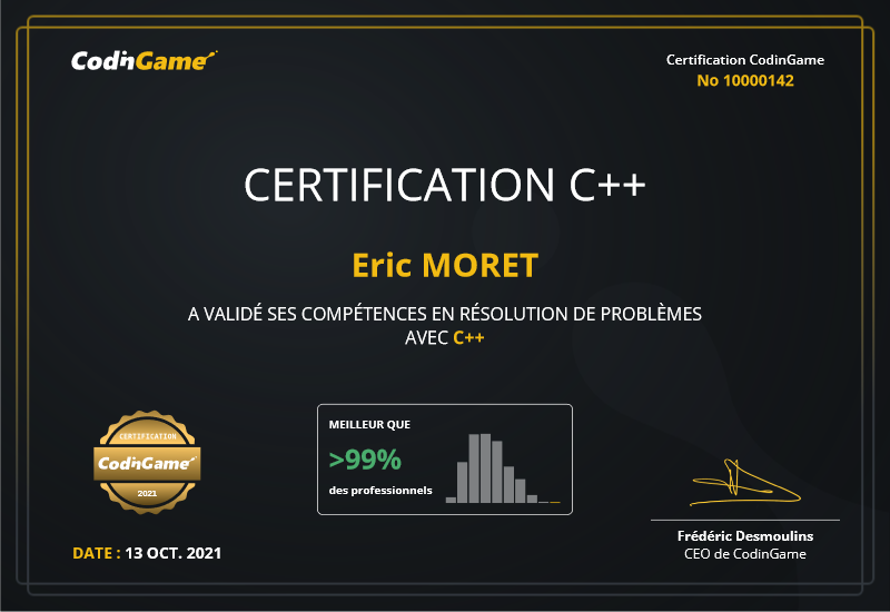 CodinGame Certification