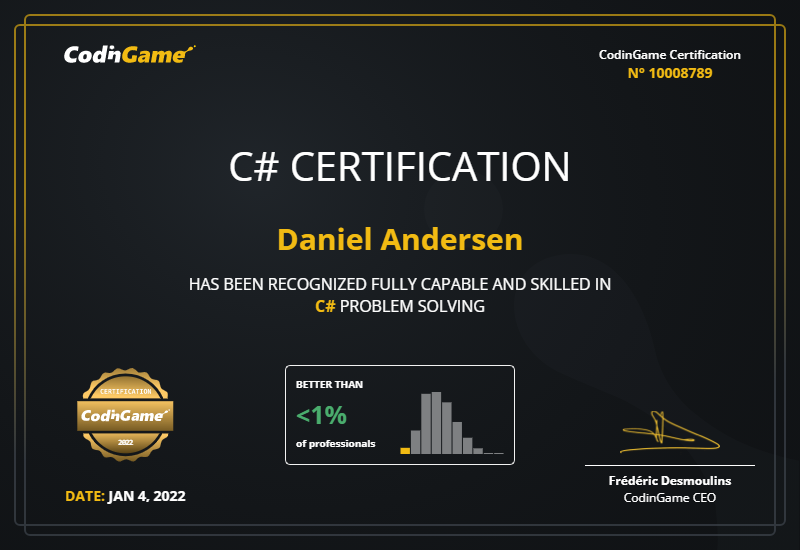 CodinGame Certification