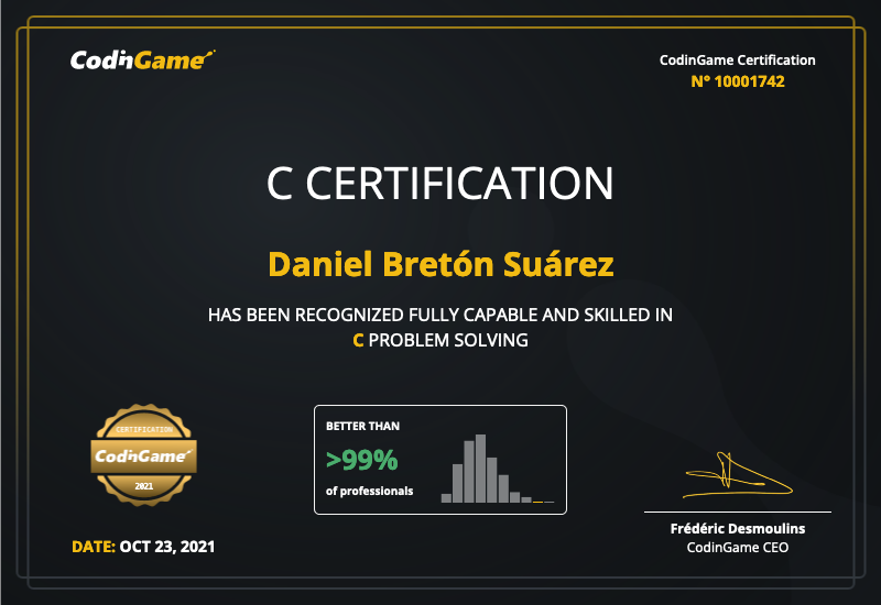 CodinGame Certification