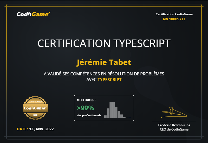 CodinGame Certification