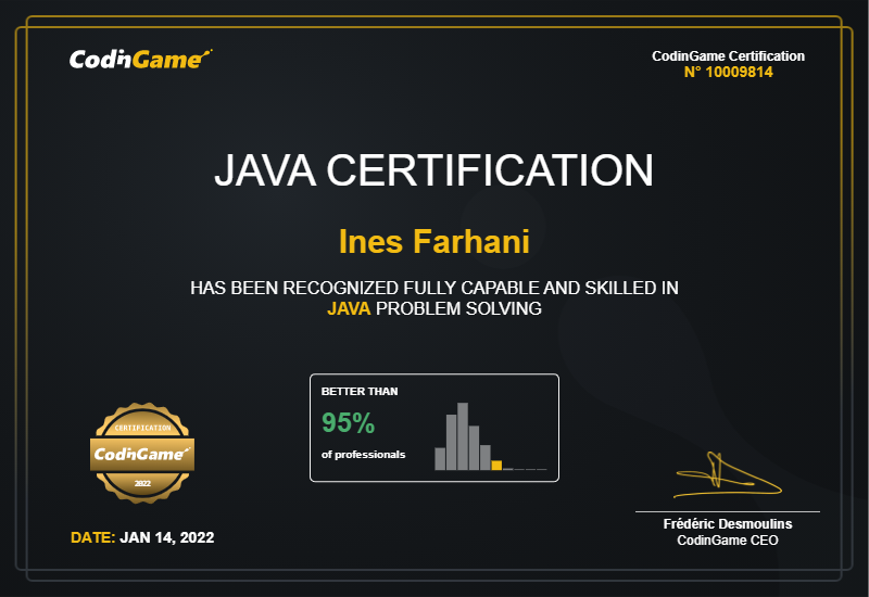 CodinGame Certification