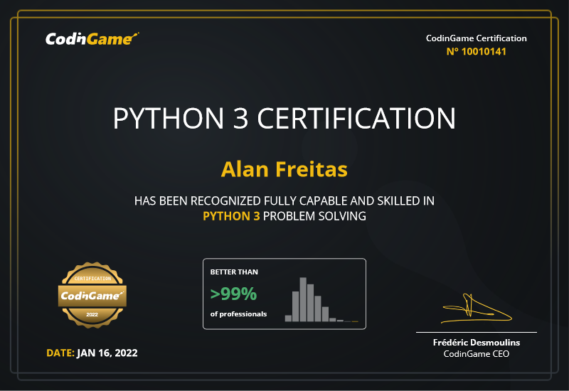 CodinGame Certification