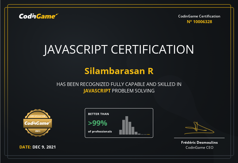 CodinGame Certification