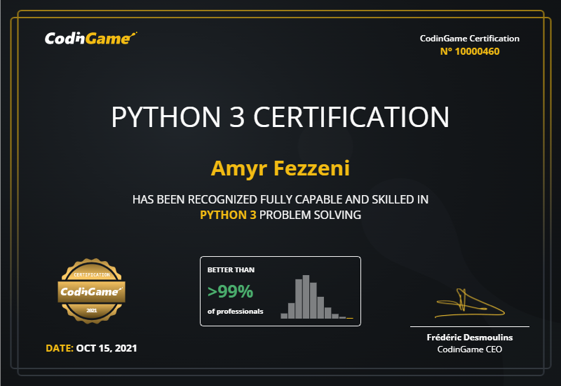 CodinGame Certification