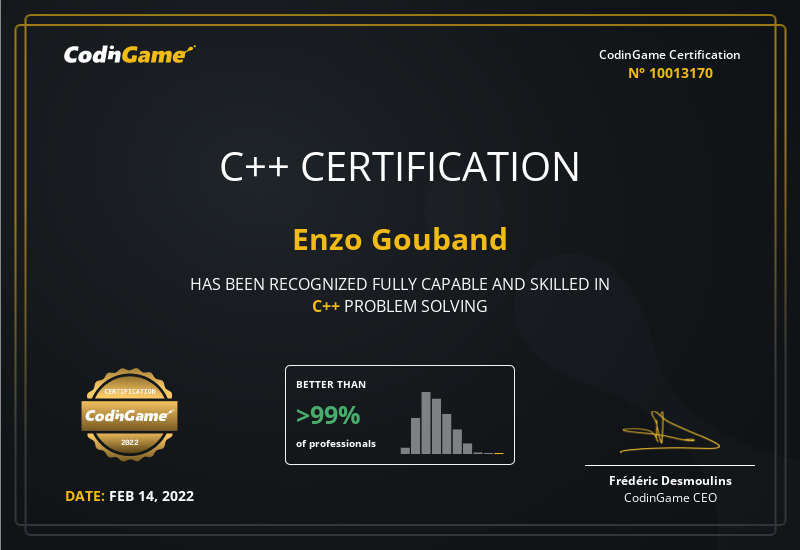 CodinGame Certification