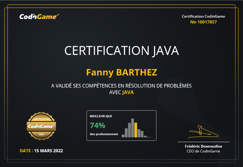 CodinGame Certification