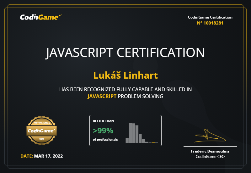 CodinGame Certification