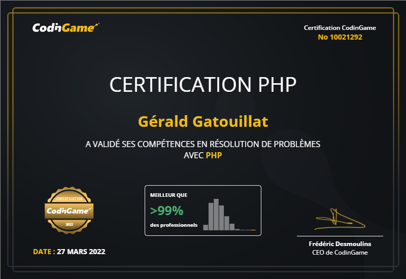CodinGame Certification