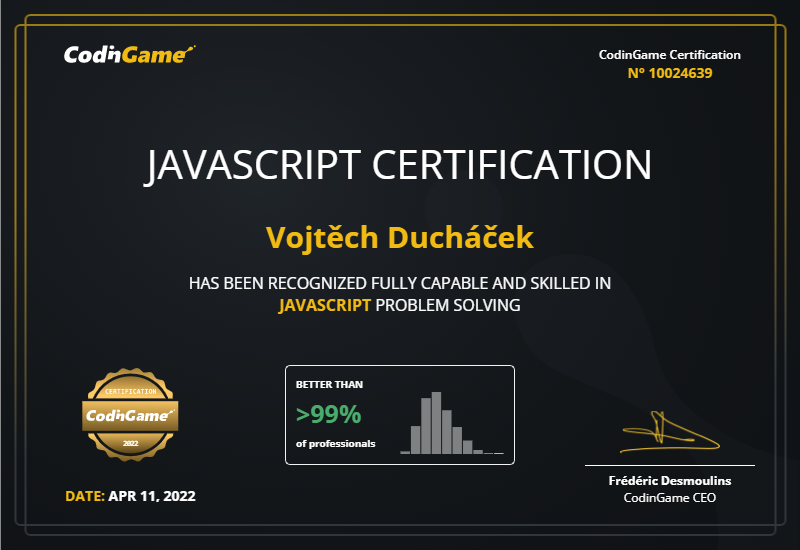CodinGame Certification